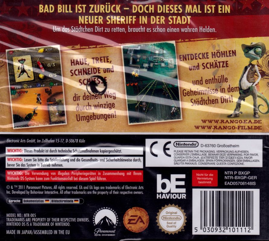 Rango cover or packaging material - MobyGames
