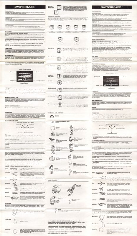 Switchblade cover or packaging material - MobyGames