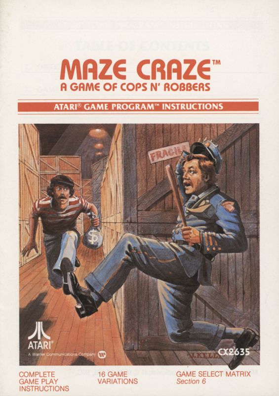 Maze Craze: A Game of Cops 'n Robbers cover or packaging material - MobyGames