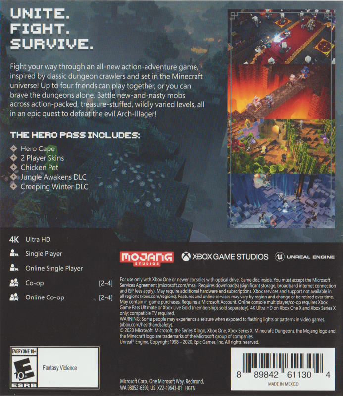 Minecraft Dungeons: Hero Edition cover or packaging material - MobyGames