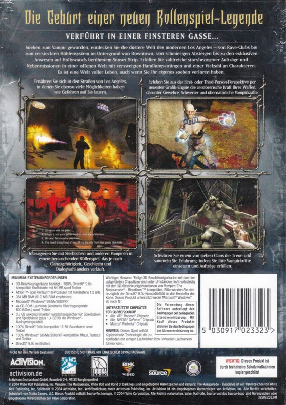 Vampire: The Masquerade - Bloodlines cover or packaging material ...