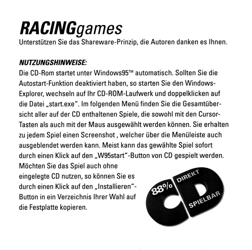 RACINGgames cover or packaging material - MobyGames