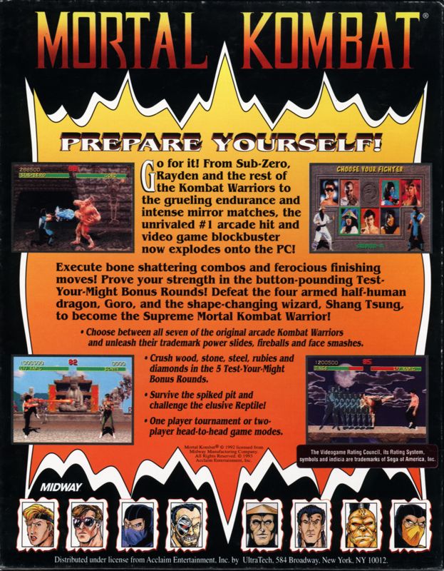 Mortal Kombat cover or packaging material - MobyGames