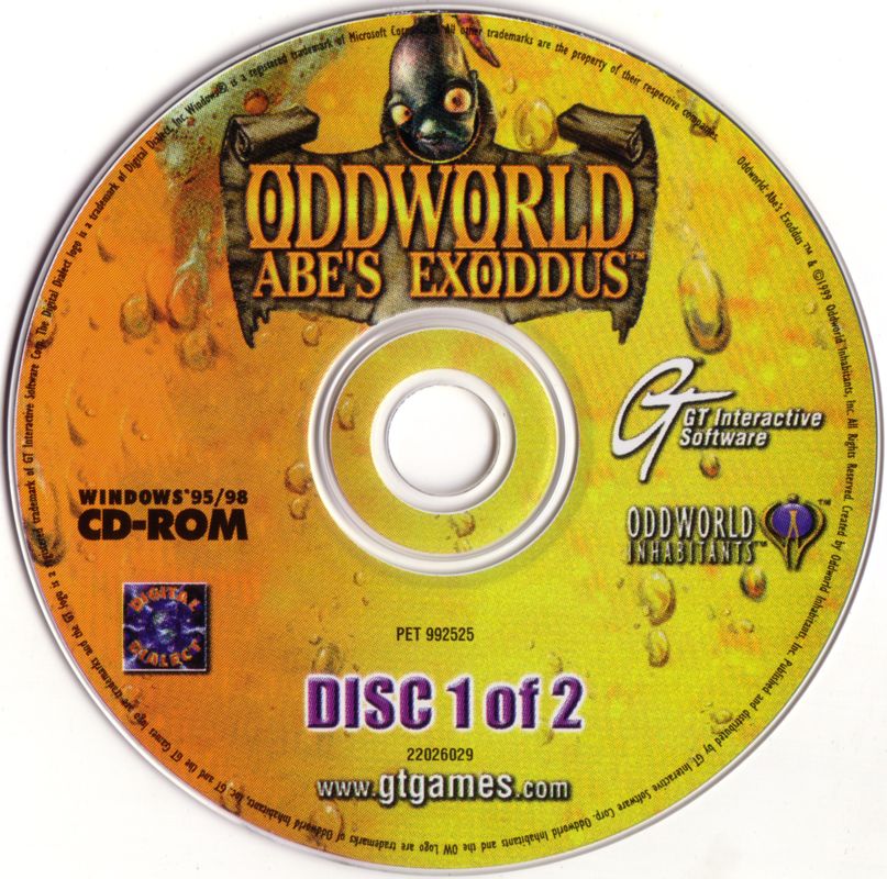 Oddworld: Abe's Exoddus cover or packaging material - MobyGames