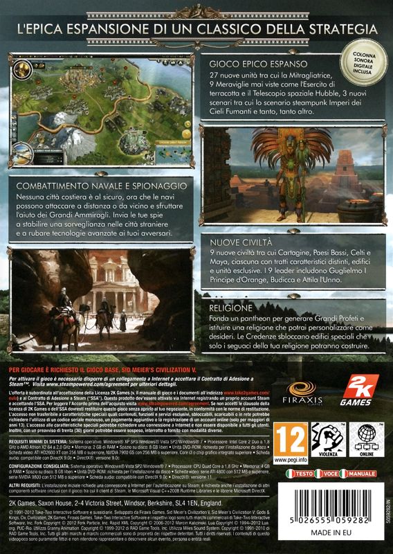 Sid Meier's Civilization V: Gods and Kings cover or packaging material ...