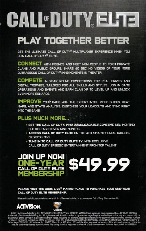 Call of Duty: MW3 cover or packaging material - MobyGames