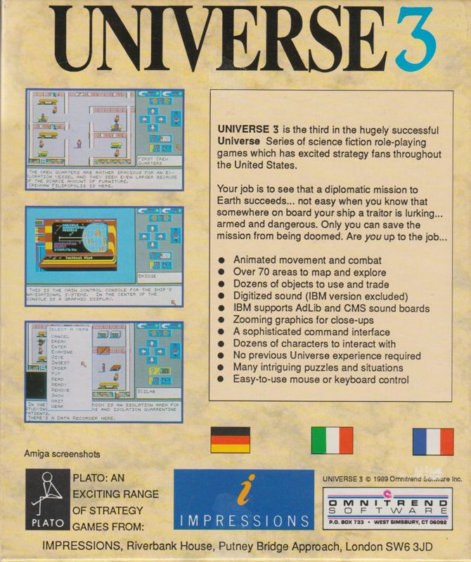 Universe 3 cover or packaging material - MobyGames