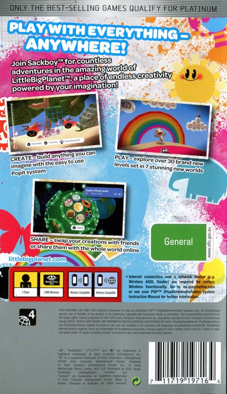 LittleBigPlanet cover or packaging material - MobyGames