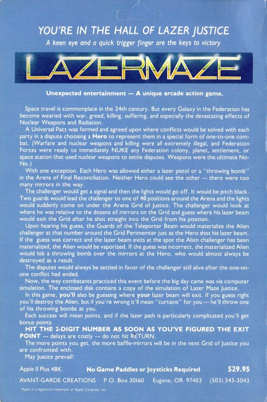 Lazer Maze cover or packaging material - MobyGames