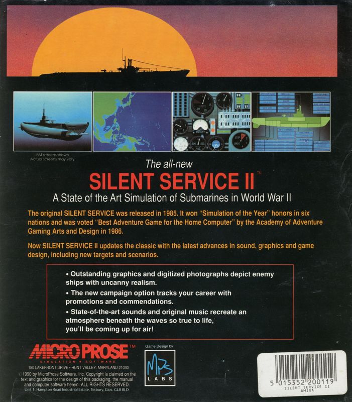 Silent Service II cover or packaging material - MobyGames