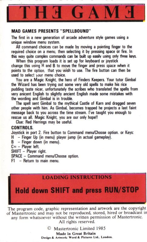 Spellbound cover or packaging material - MobyGames