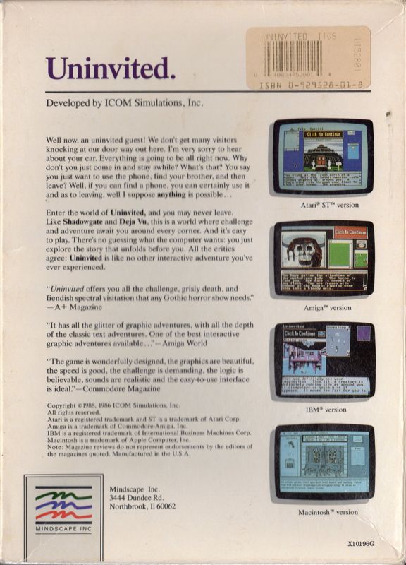 Uninvited cover or packaging material - MobyGames