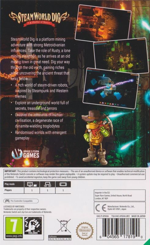 SteamWorld Dig: A Fistful of Dirt cover or packaging material - MobyGames