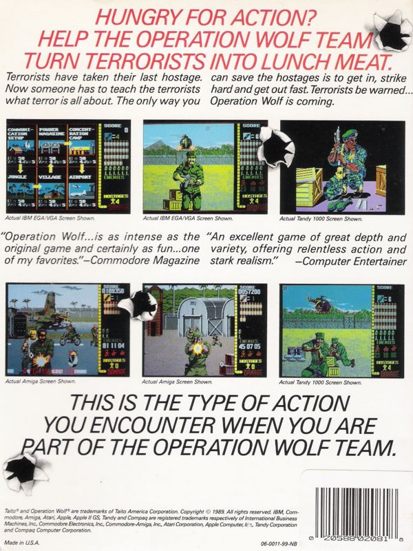 Operation Wolf cover or packaging material - MobyGames