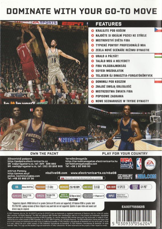 NBA Live 08 cover or packaging material - MobyGames