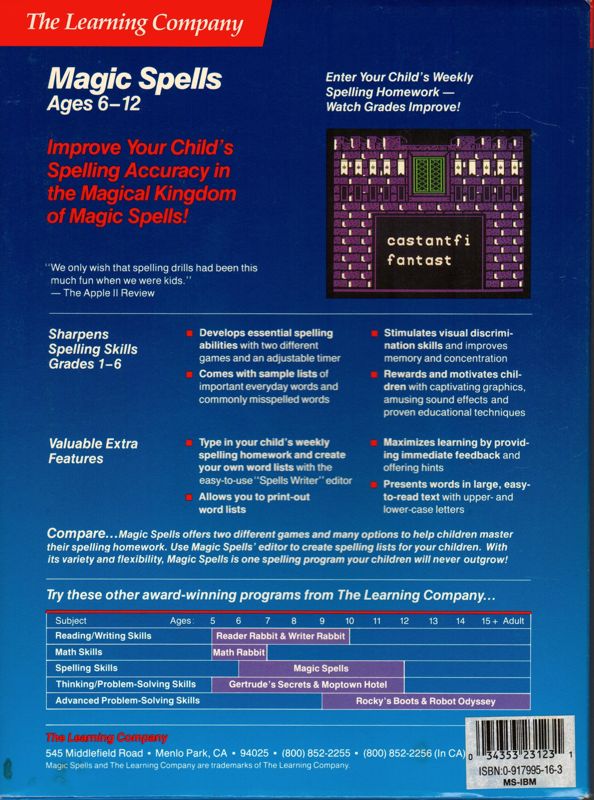 Magic Spells cover or packaging material - MobyGames