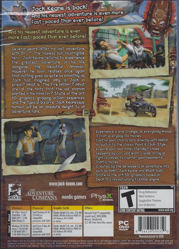 Jack Keane 2: The Fire Within cover or packaging material - MobyGames