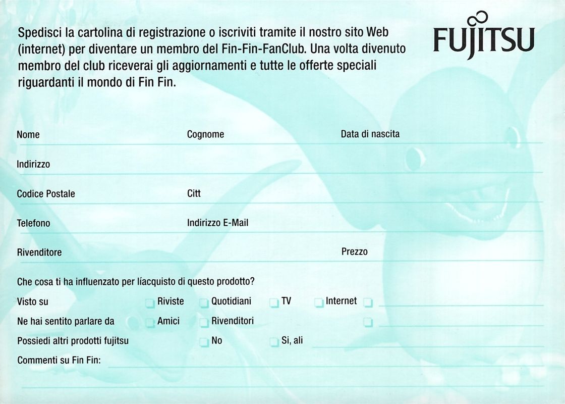 Fin Fin: On Teo, the Magic Planet cover or packaging material - MobyGames