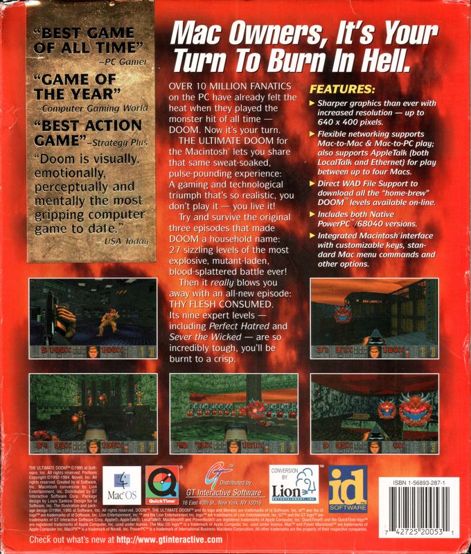 The Ultimate Doom cover or packaging material - MobyGames