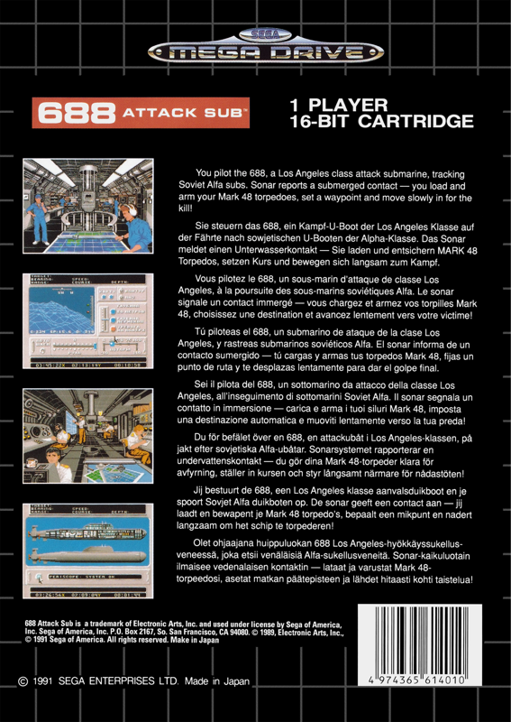 688 Attack Sub cover or packaging material - MobyGames