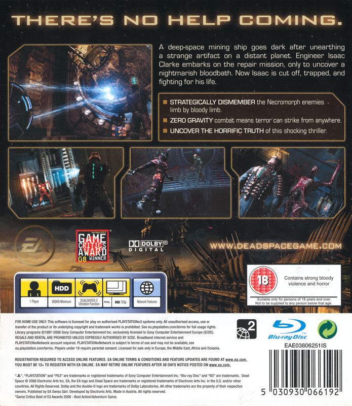 Dead Space cover or packaging material - MobyGames