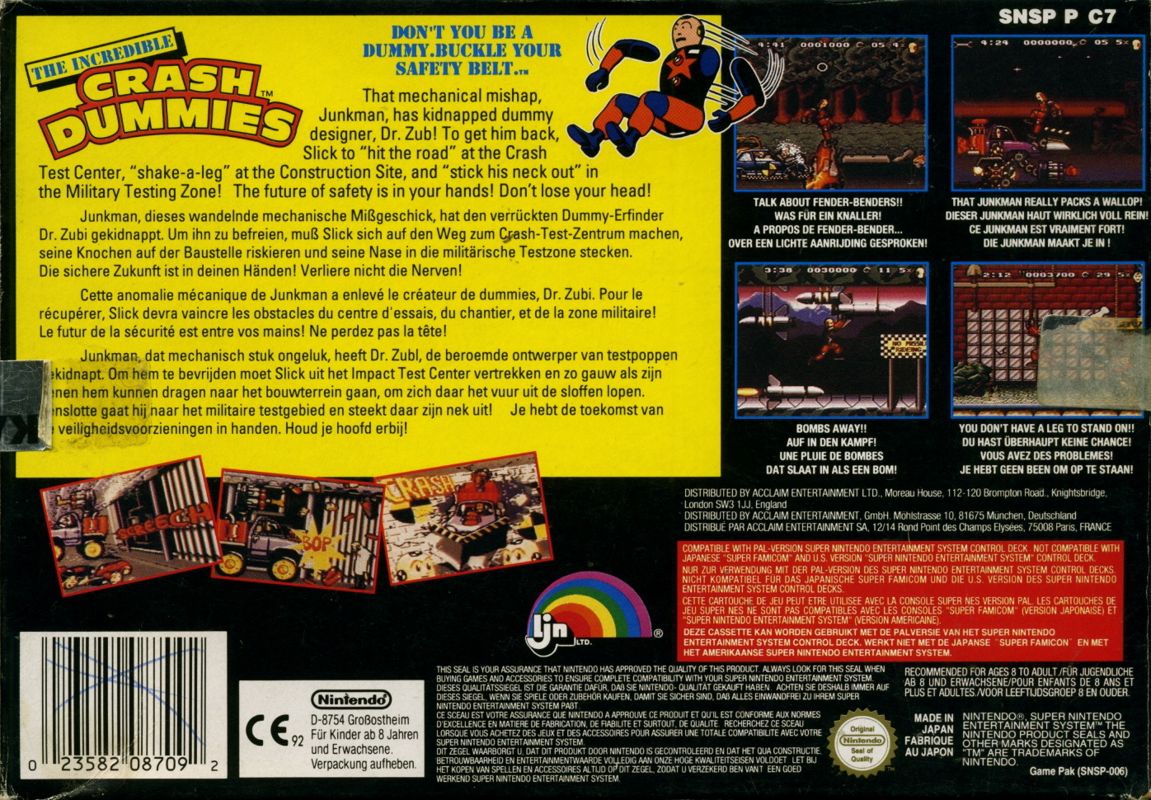 The Incredible Crash Dummies cover or packaging material - MobyGames