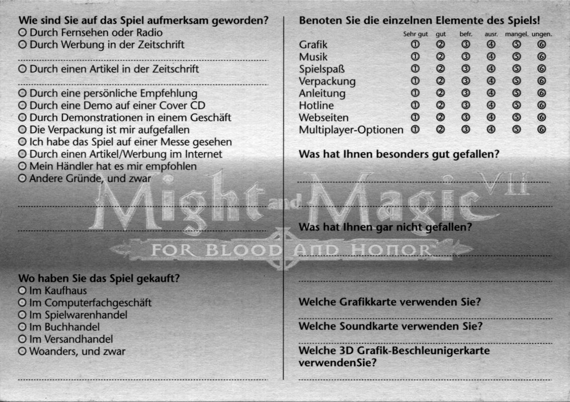 Might and Magic VII: For Blood and Honor cover or packaging material ...