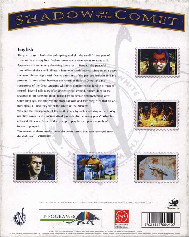 Call of Cthulhu: Shadow of the Comet cover or packaging material - MobyGames
