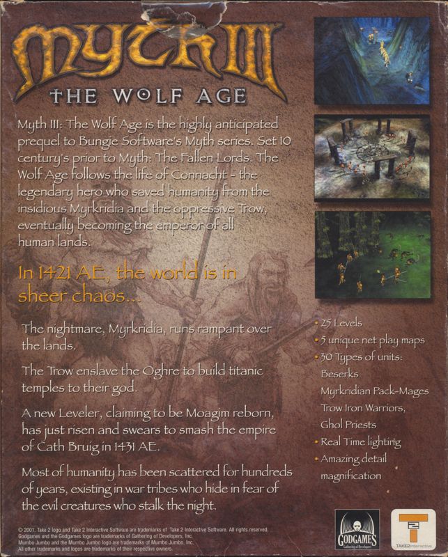 Myth III: The Wolf Age cover or packaging material - MobyGames