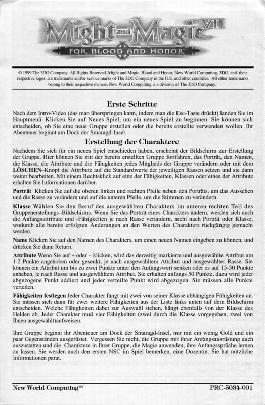 Might and Magic VII: For Blood and Honor cover or packaging material ...