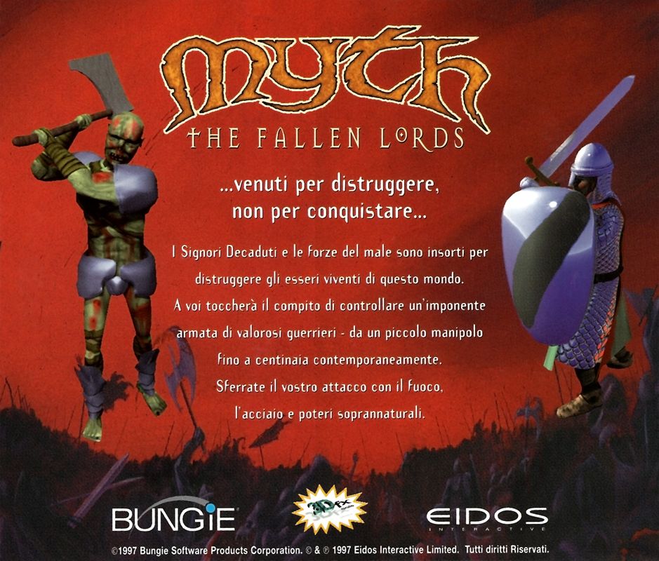 Myth: The Fallen Lords cover or packaging material - MobyGames