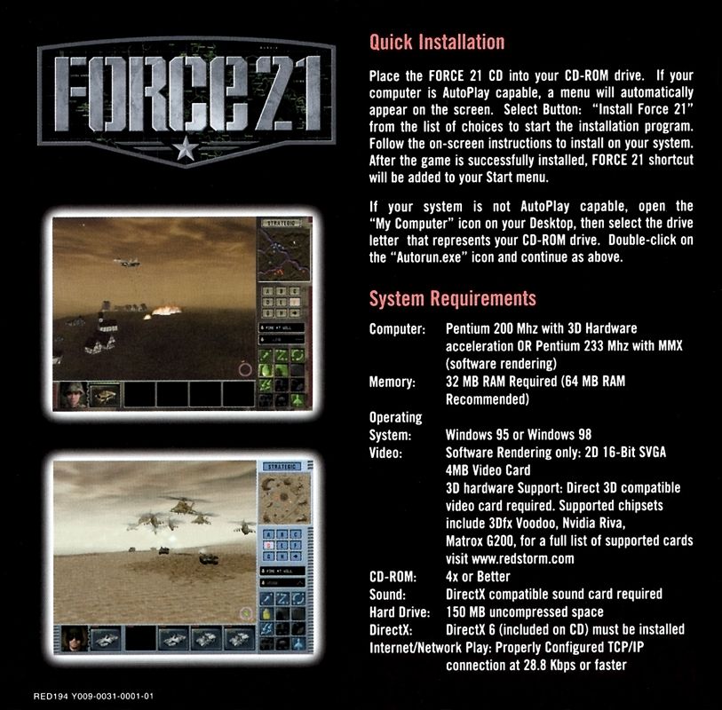 Force 21 cover or packaging material - MobyGames