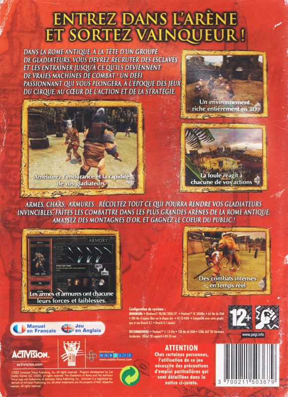 The Gladiators of Rome cover or packaging material - MobyGames