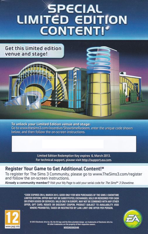 The Sims 3: Showtime (Limited Edition) cover or packaging material ...
