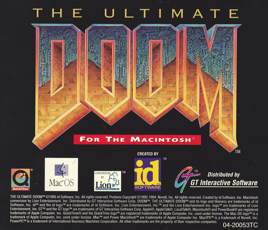 The Ultimate Doom cover or packaging material - MobyGames