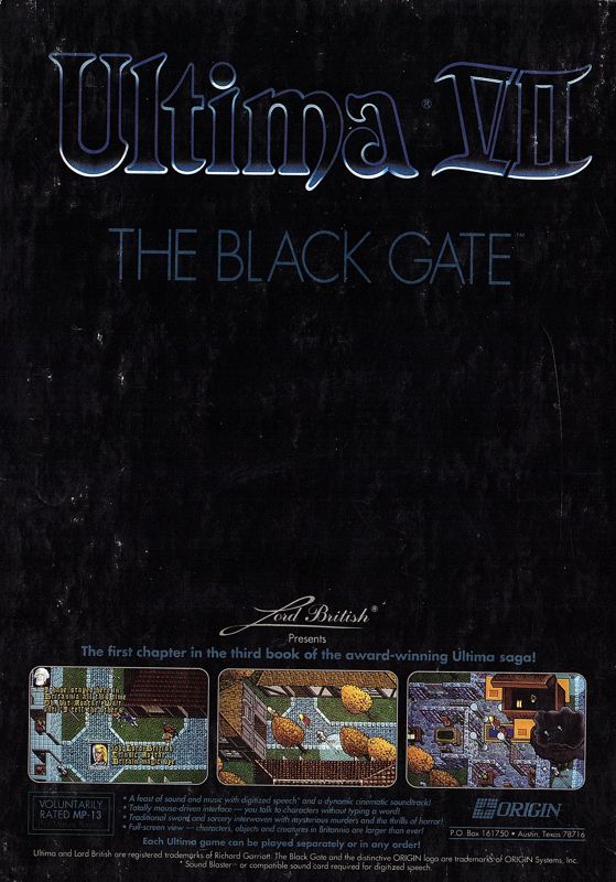 Ultima VII: The Black Gate cover or packaging material - MobyGames