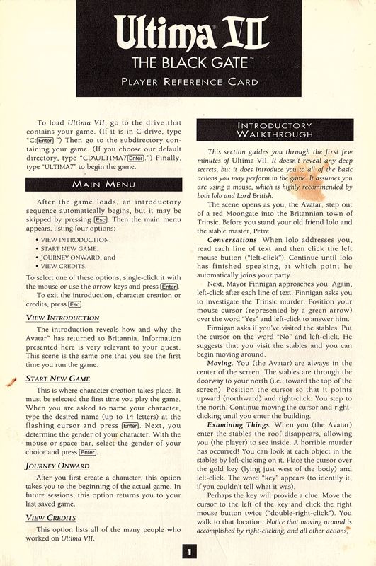 Ultima VII: The Black Gate cover or packaging material - MobyGames