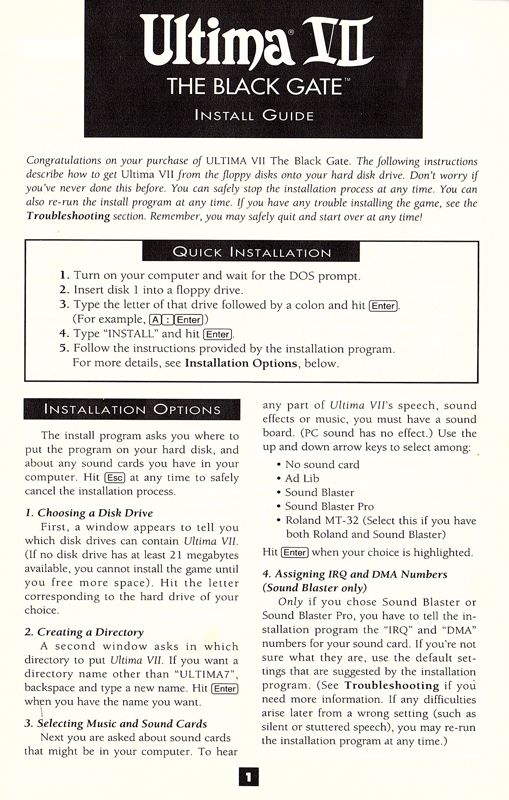 Ultima VII: The Black Gate cover or packaging material - MobyGames