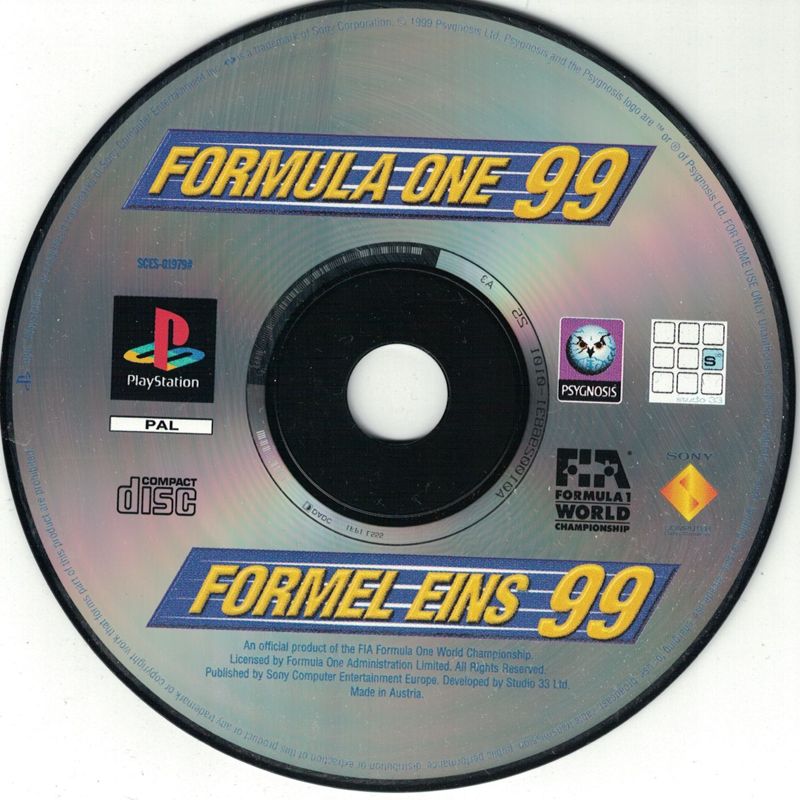 Formula One 99 cover or packaging material - MobyGames