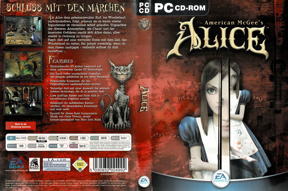 American McGee's Alice cover or packaging material - MobyGames