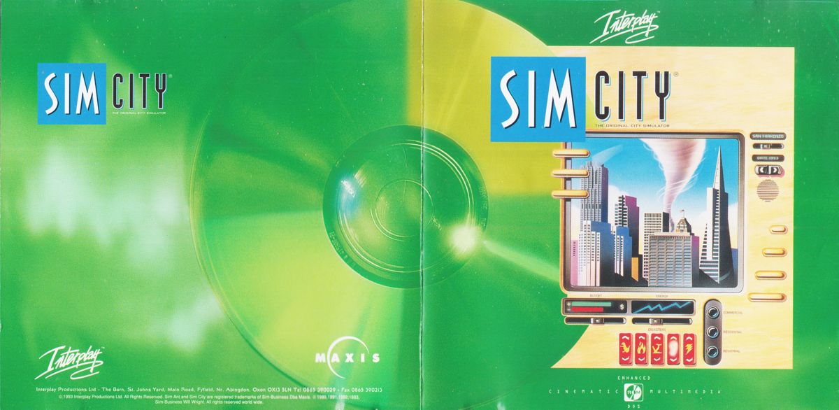 SimCity: Enhanced CD-ROM cover or packaging material - MobyGames