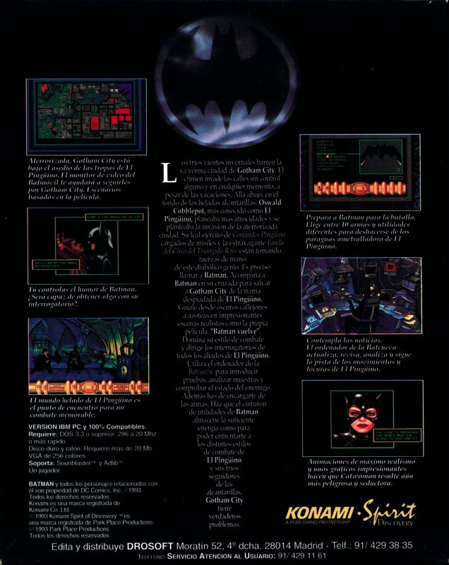 Batman Returns cover or packaging material - MobyGames