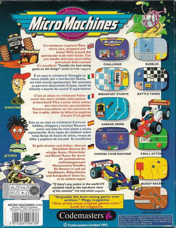 Micro Machines cover or packaging material - MobyGames