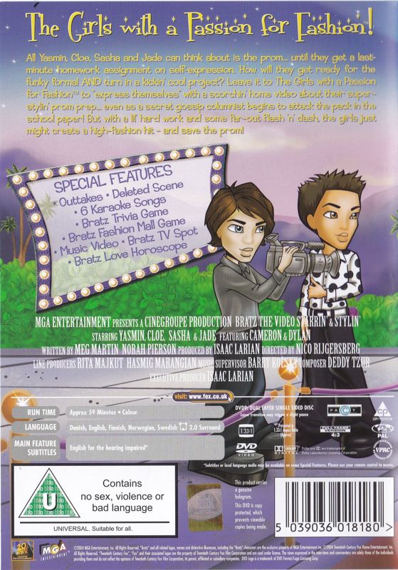 Bratz The Video: Starrin' & Stylin' (Included Games) cover or packaging ...
