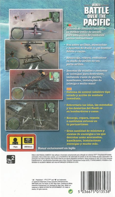 WWII: Battle Over the Pacific cover or packaging material - MobyGames