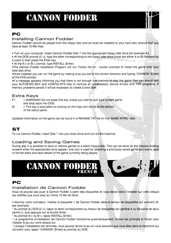 Cannon Fodder cover or packaging material - MobyGames