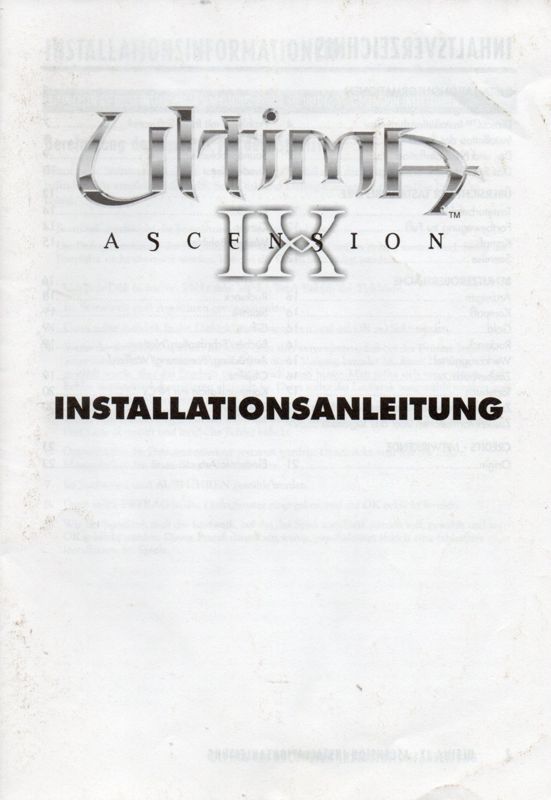 Ultima IX: Ascension cover or packaging material - MobyGames