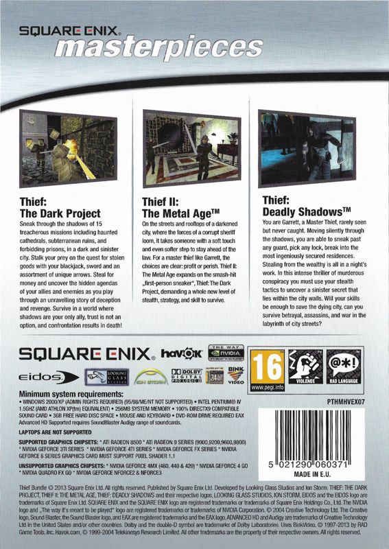 Thief: The Complete Collection cover or packaging material - MobyGames