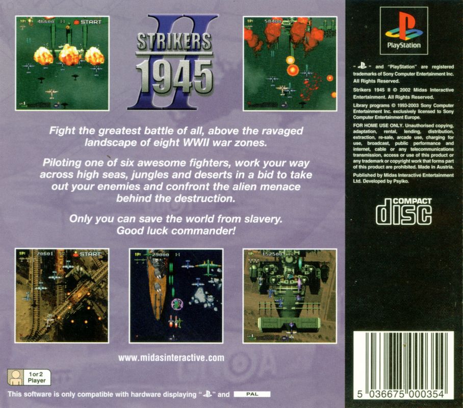 Strikers 1945 II cover or packaging material - MobyGames