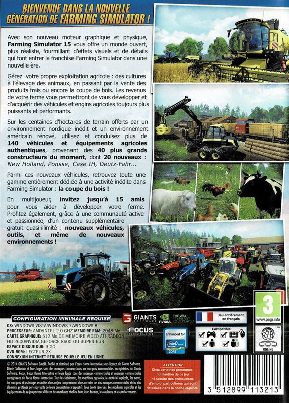 Farming Simulator 15 cover or packaging material - MobyGames
